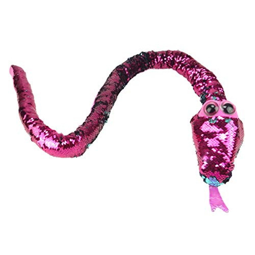 150cm Sequin Reveal Snake Plush Soft Toy - Pink & Turquoise - Toyland