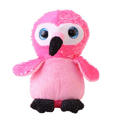 20cm Pink Flamingo Soft Toy with Sequin Reveal Reversible Sequins - Toyland