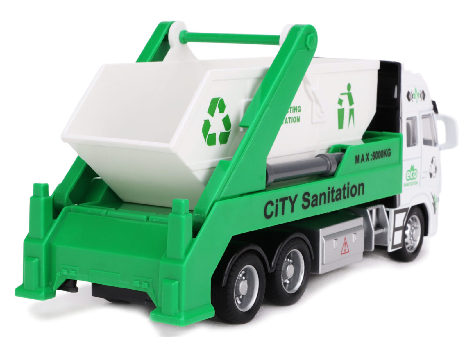 21cm Die Cast Pull Back Green Lorry with Moving Skip - Boys Friction ...
