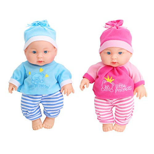 21cm Twin Baby Dolls Gift Set - Girl Doll - Boy Doll - Childrens Doll ...