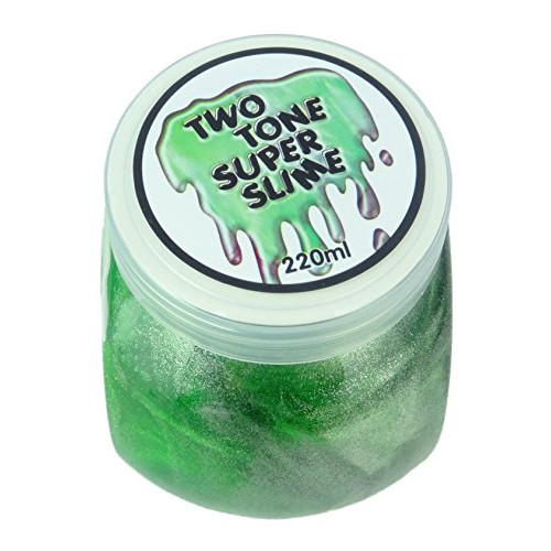 220ml Green Two Tone Super Slime - Glitter Slime - Toyland