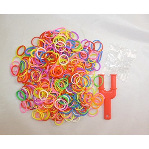600 Neon Loom Bands With Mini Loom Tool, Clips And Hook Tool - Toyland
