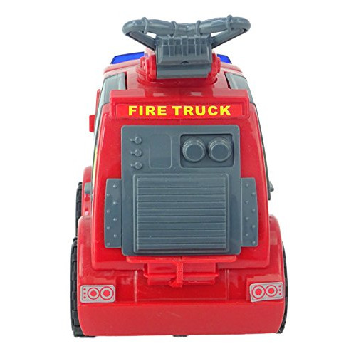 Fire Engine With Hose Pipe Vehicle - Light & Sound Friction Power - Die ...