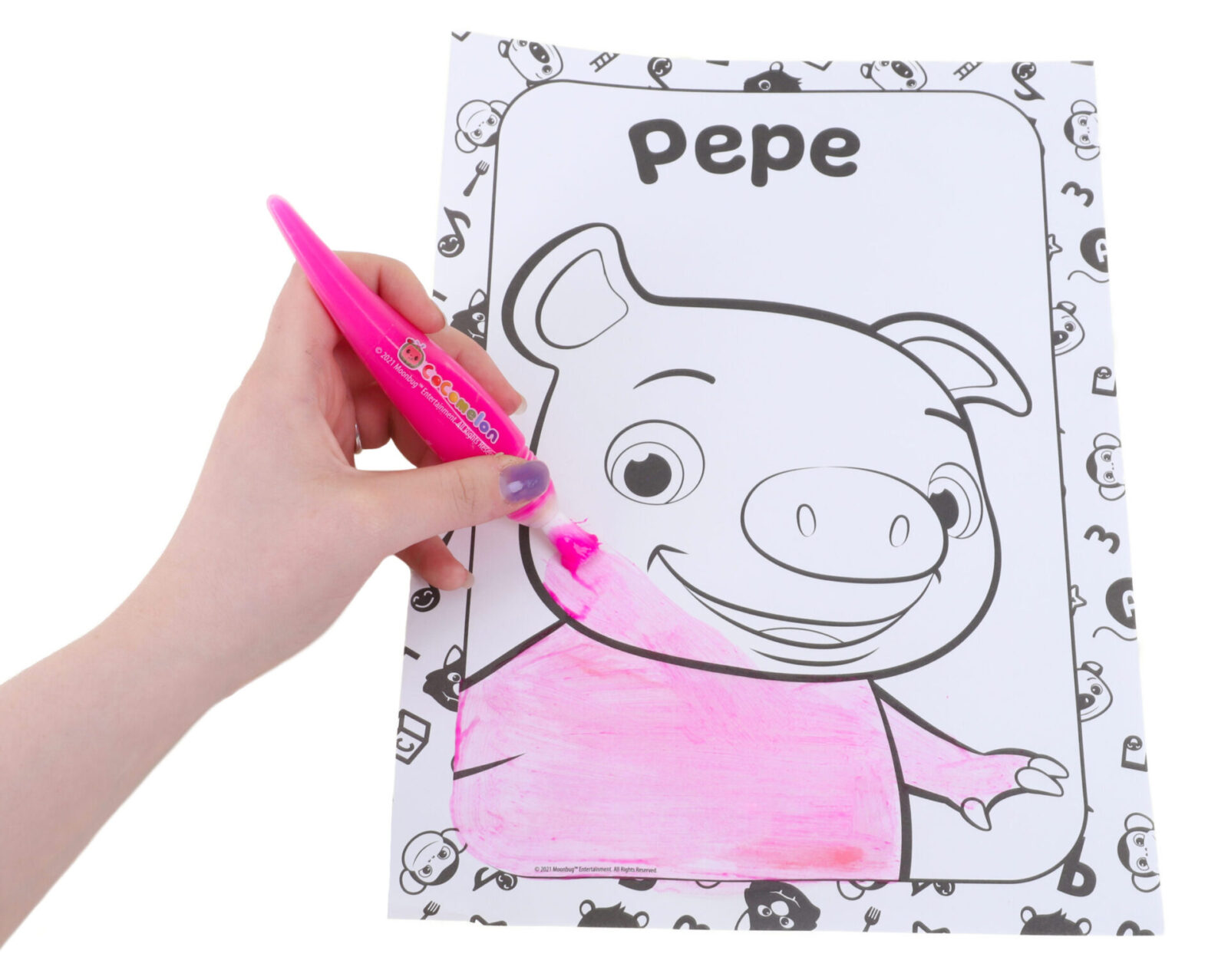 Toyland® Cocomelon Squeezy Paint Set Including 8 Paints, 10 Colouring ...