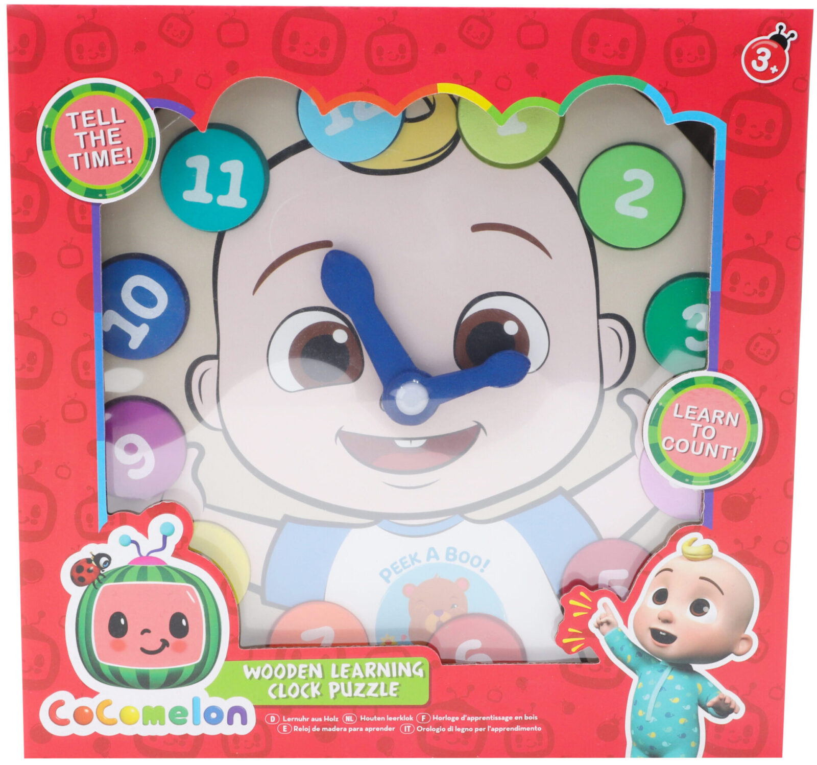 Toyland® Cocomelon Wooden Learning Clock Puzzle - Learn To Tell The ...