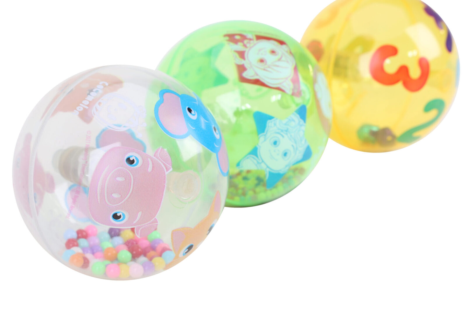 Toyland® Pack of 3 Cocomelon 8cm Light Up & Shake Balls - Coco Melon ...