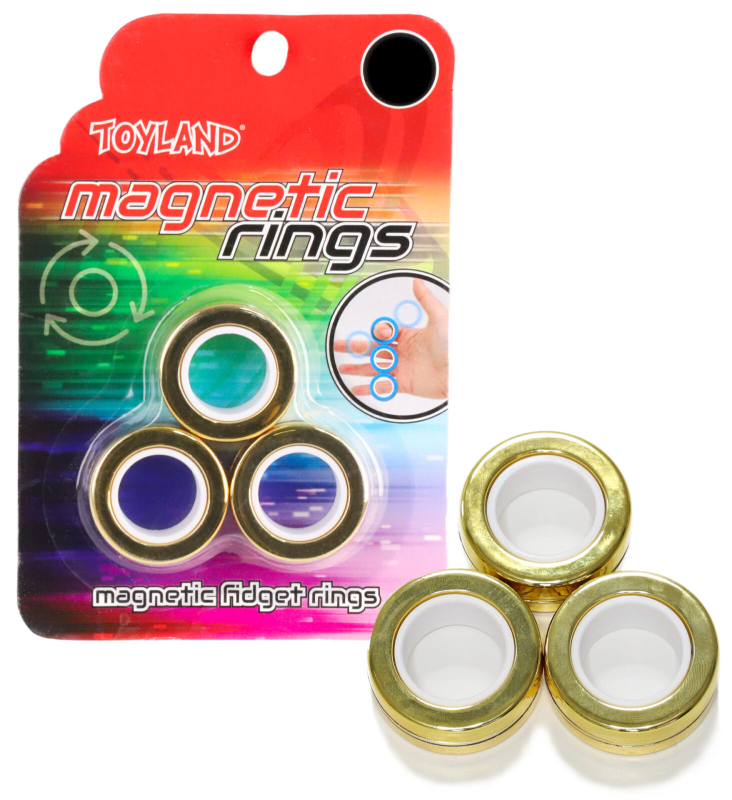 Toyland® Pack of 3 Professional Magnetic Spinning Ring Toys - Novelty ...