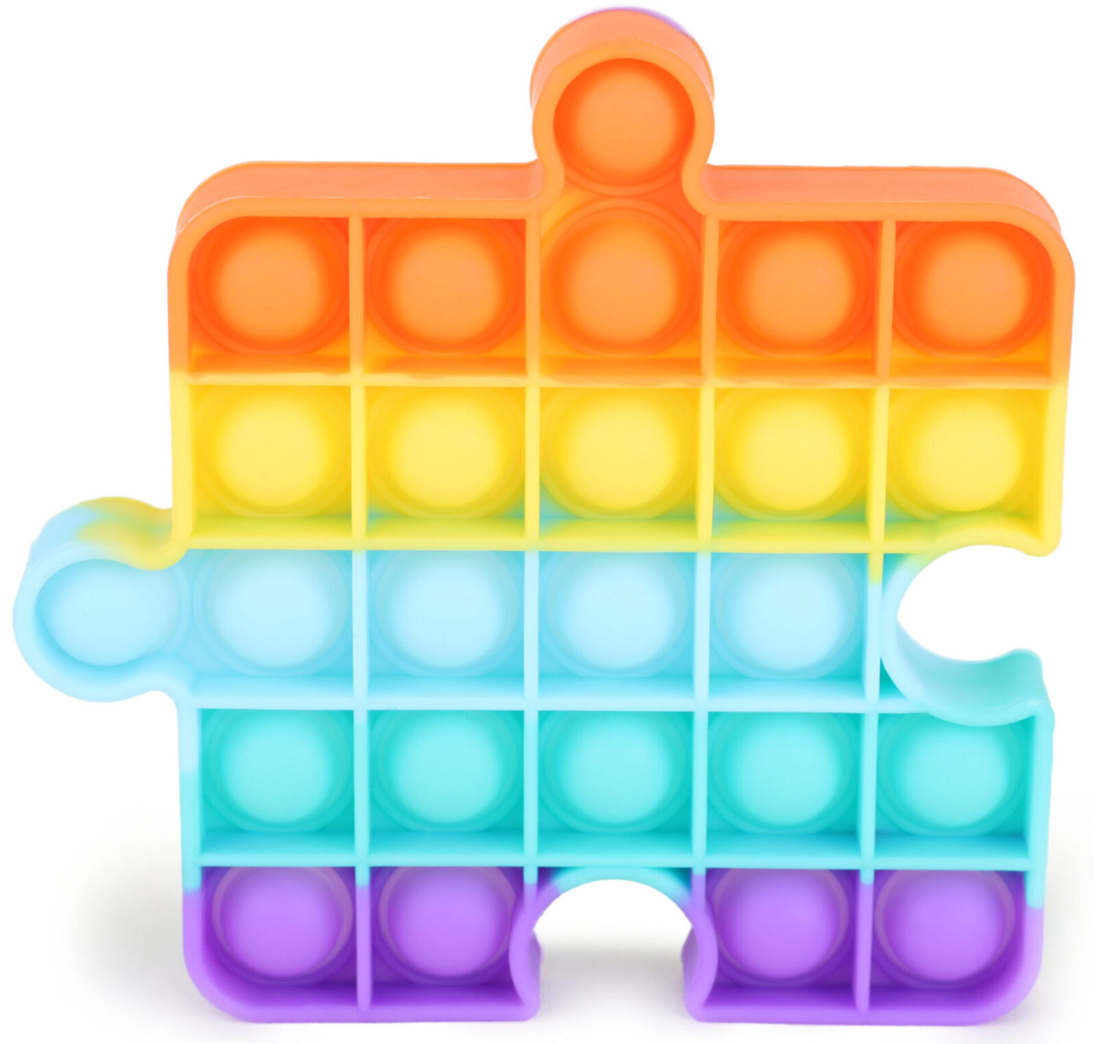 Toyland® Rainbow Jigsaw Shape Push Bubble Pop Bubble Sensory Fidget Toy ...