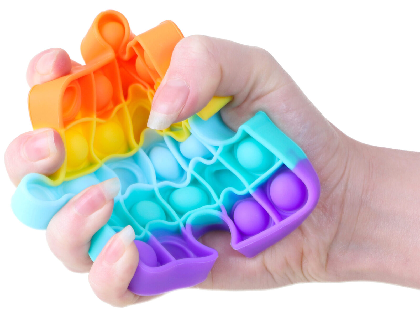 Toyland® Rainbow Jigsaw Shape Push Bubble Pop Bubble Sensory Fidget Toy ...