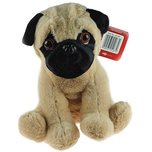 Sitting 21cm Plush Soft Pug Dog Cuddly Toy - Toyland