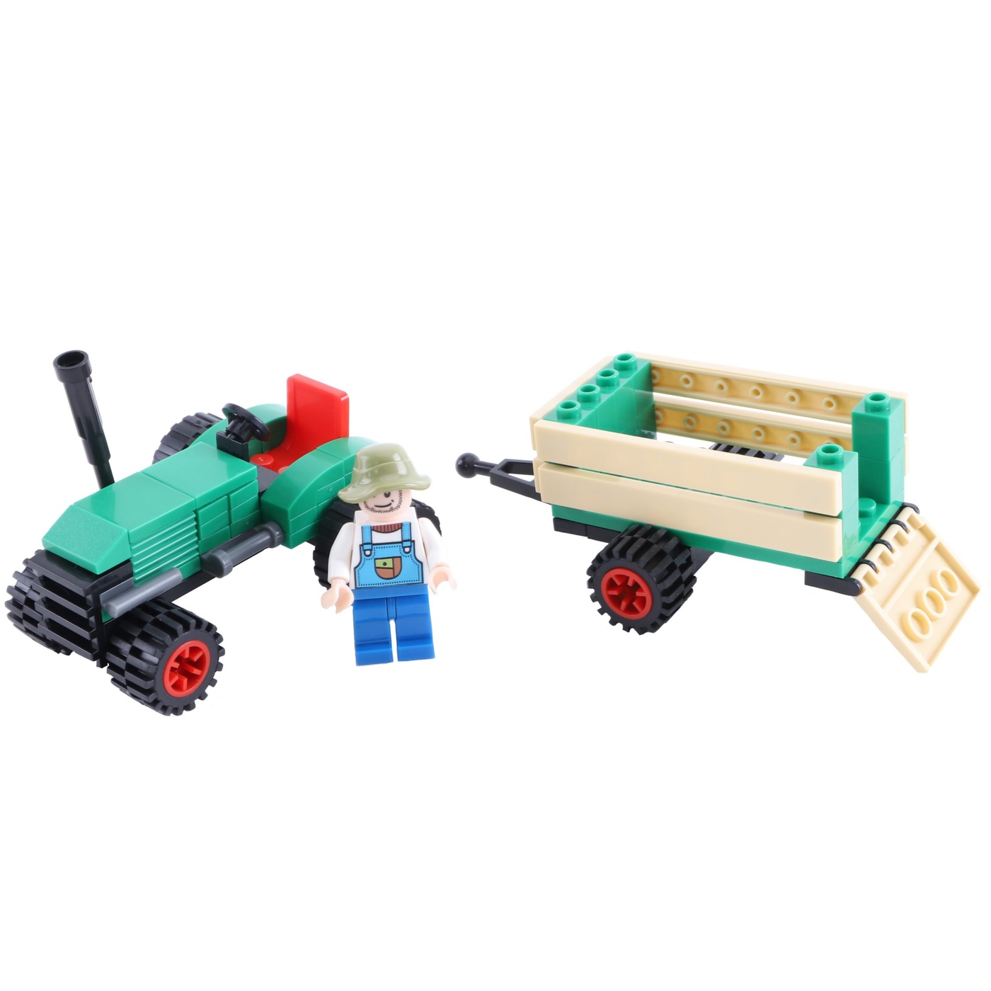Tractor & Trailer Building Bricks Set - 2 In 1 - 113 Pieces - Boys Farm ...