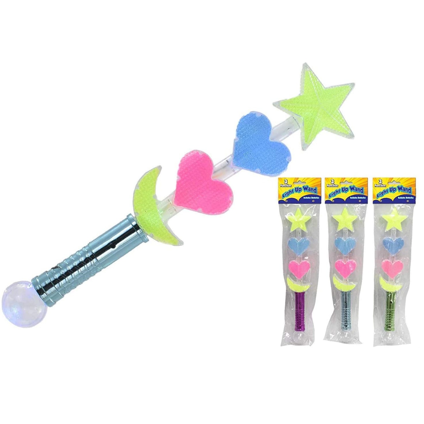 Pack of 6 - Light Up Wand With Flashing Lights Girls Fairy Magical Wand ...