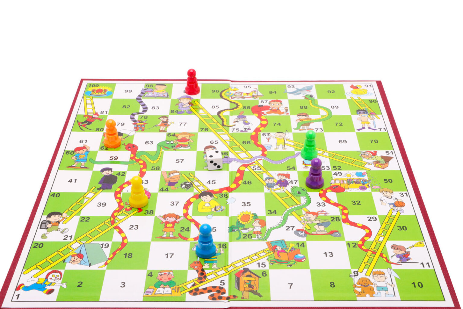Toyland® 9 Piece Snakes & Ladders Game With Foldable Board & Storage ...