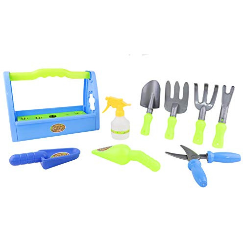 Toyland® 9 Piece Blue & Green Gardening Playset In Carry Case - Outdoor ...