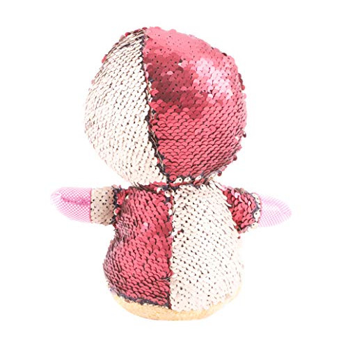 20cm Sequin Reveal Sloth Plush Toy - Beige and Burgundy - Toyland