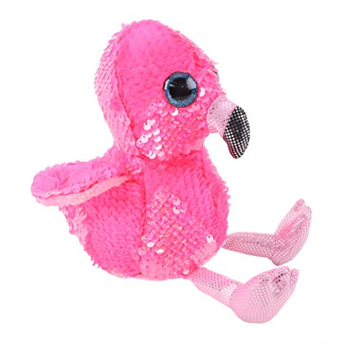 13cm Pink Flamingo Soft Toy with Reversible Sequins - Toyland