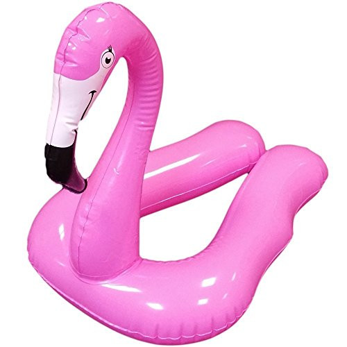 22" Inflatable Pink Flamingo Split Swim Ring - Toyland