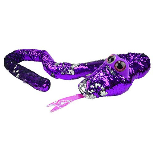 Giant 250cm Sequin Reveal Snake Plush Soft Toy - Purple & Silver - Toyland