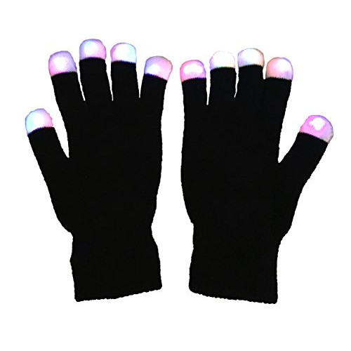 LED Rave Gloves- Multi Colour Flashing Fingertips - Toyland