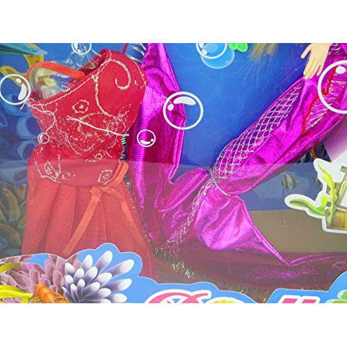 Mermaid Dress Up Fashion Doll 29cm - Pink with outfit and accessories ...