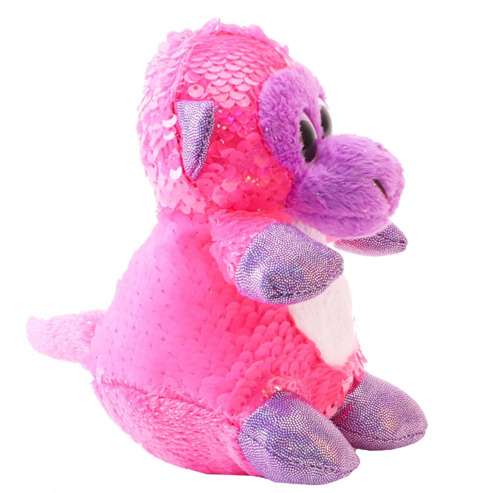 13cm Pink & Matte Pink Monkey Soft Toy with Sequin Reveal Reversible ...