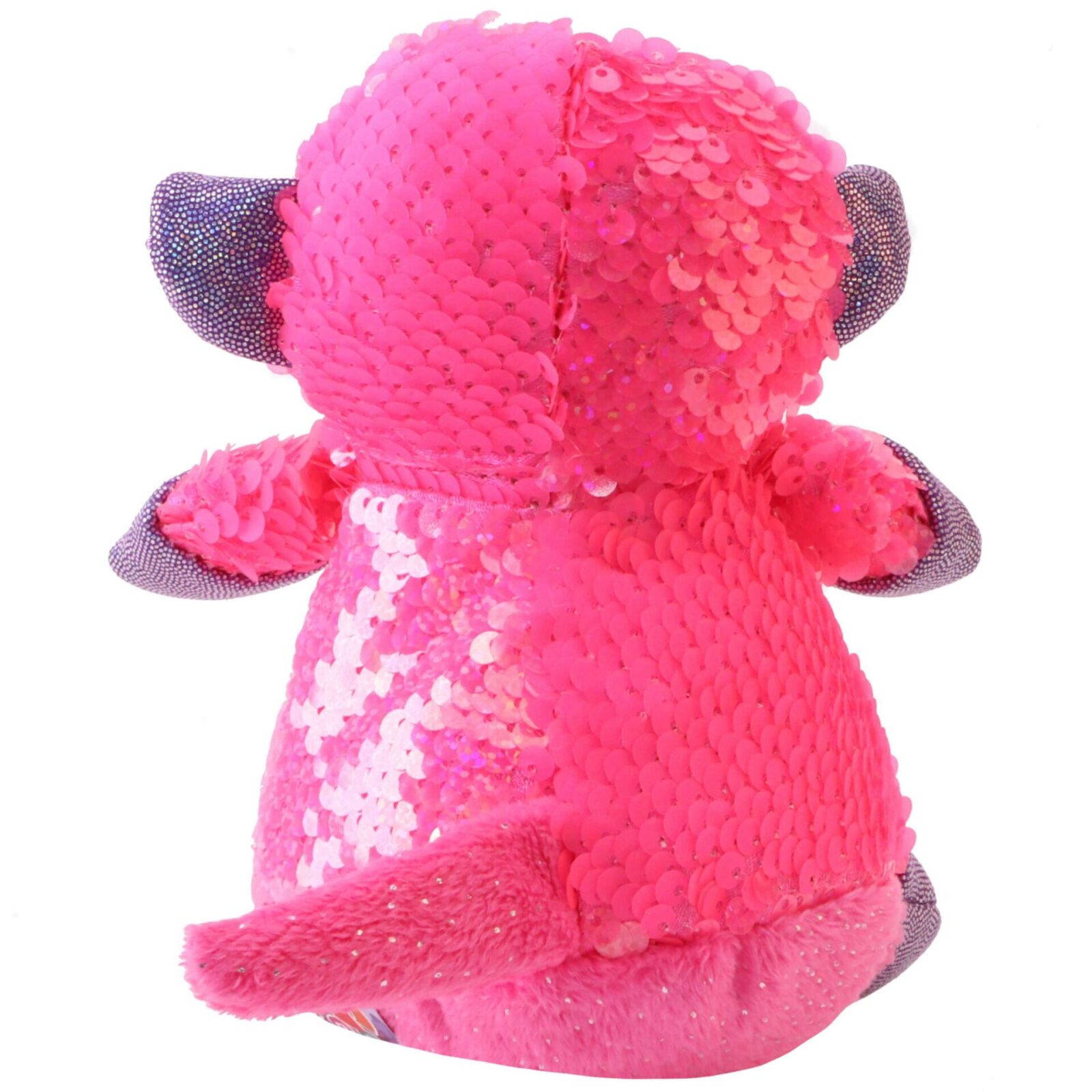 13cm Pink & Matte Pink Monkey Soft Toy with Sequin Reveal Reversible ...