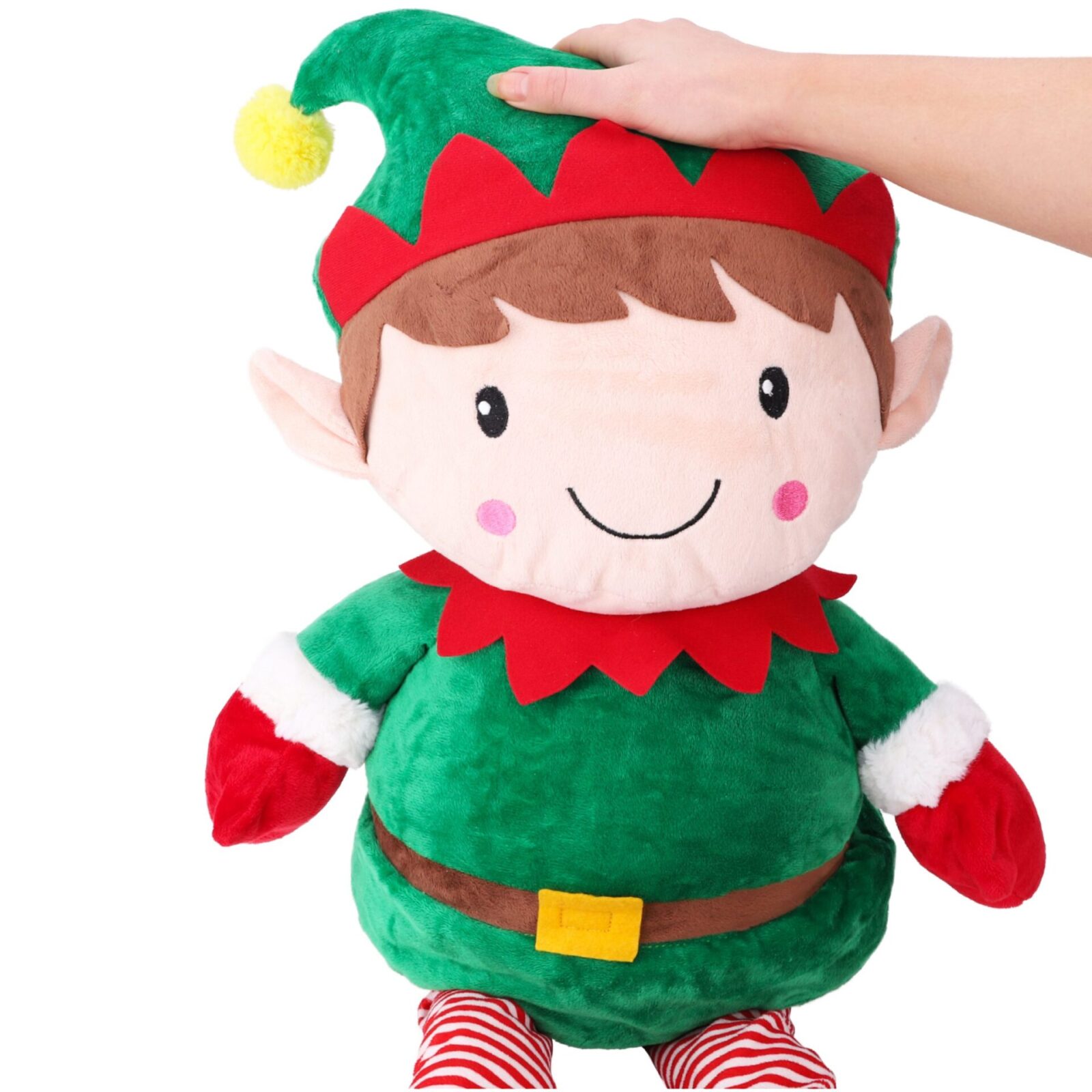 90cm Giant Red & Green Elf Plush Soft Toy - Elf Toys & Decorations ...