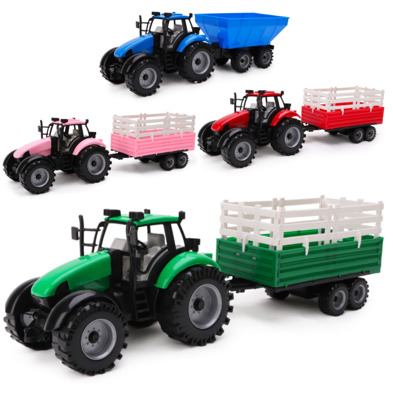 Toyland® Green Friction Powered Farm Tractor With Trailer - Boys Farm ...
