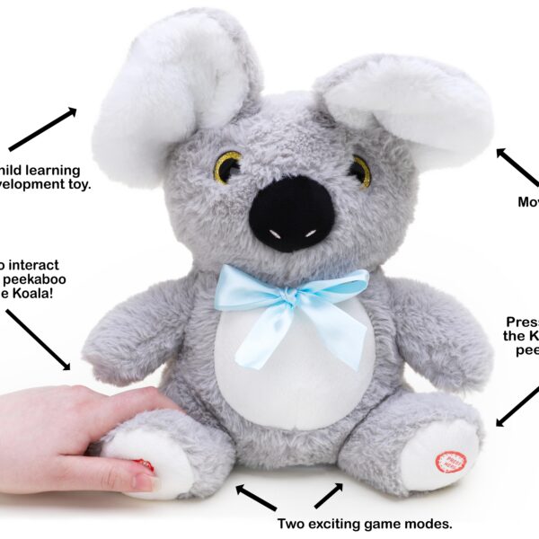 Toyland® 30cm Peekaboo Koala Plush Soft Toy - Dual Function Animated ...