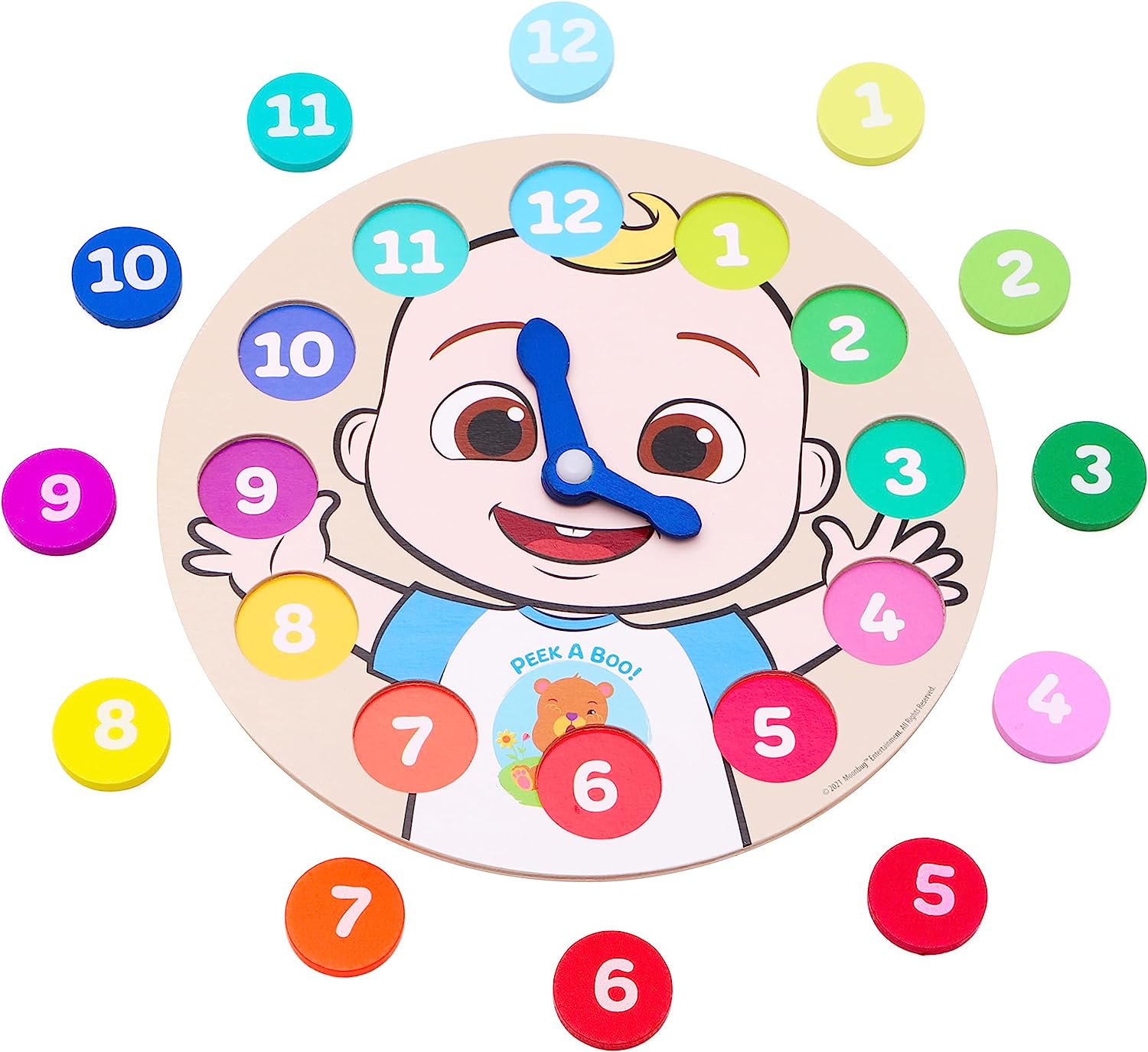 Toyland® Cocomelon Wooden Learning Clock Puzzle - Learn To Tell The ...