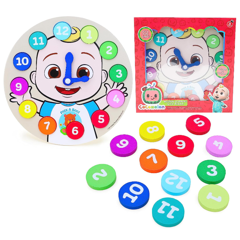 Toyland® Cocomelon Wooden Learning Clock Puzzle - Learn To Tell The ...