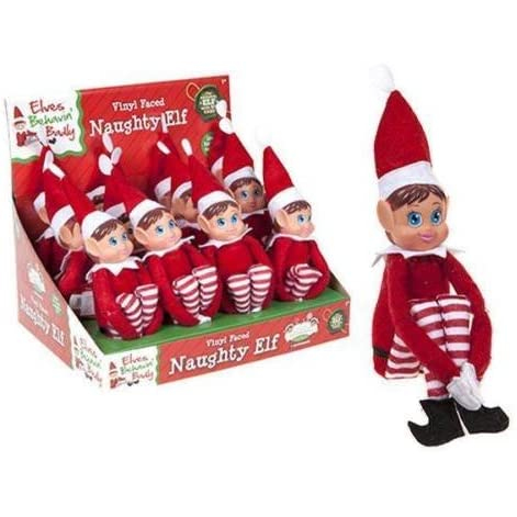 The Elf Company 40cm Sitting Girl Elf Soft Toy, Red, One Size - Toyland