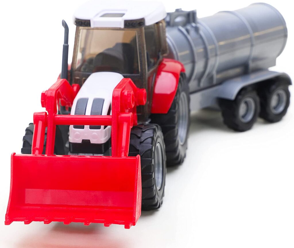 Toyland® Tractor & Trailer Set 1:32 Scale - Boys Vehicle Play Toys (Red ...