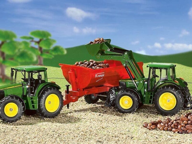 Siku 3652 Farmer John Deere Tractor with Front Loader, Green - Toyland