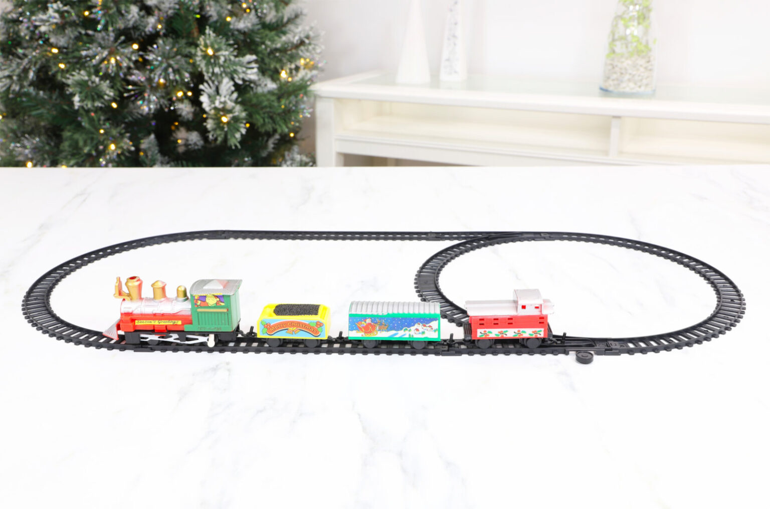 Toyland® 9 Piece Battery Operated Christmas Train Set - 57cm Track ...