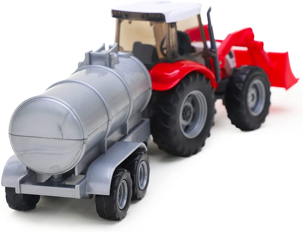 Toyland® Tractor & Trailer Set 1:32 Scale - Boys Vehicle Play Toys (Red ...