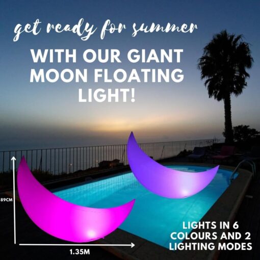 Giant Inflatable Floating Multi Colour LED Moon Shape Light Decoration ...