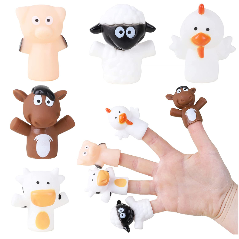 Pack Of 5 - Farm Animal Finger Puppets - Toyland