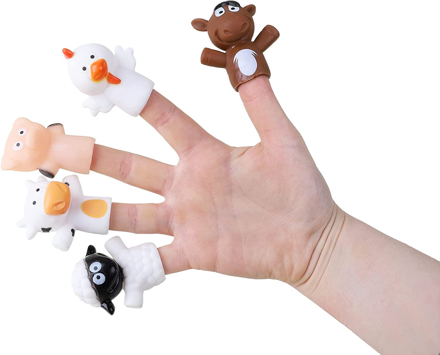 Puppets & Puppet Theatres Farm Animal Finger Puppets Toyland® Pack Of 5 ...