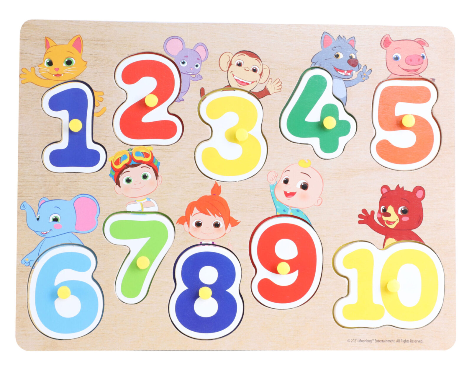 Toyland® Cocomelon Pack of 3 Wooden Peg Board Puzzles - Toyland