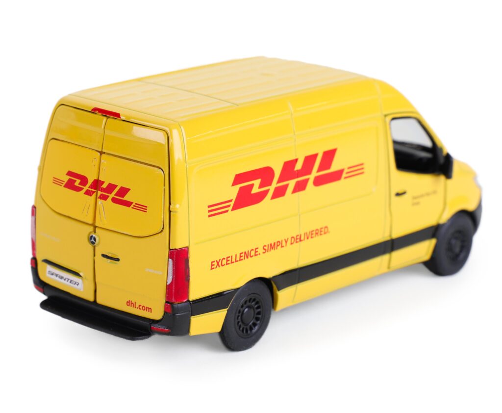 DHL Pull Back & Go MB Sprinter Van - Toyland