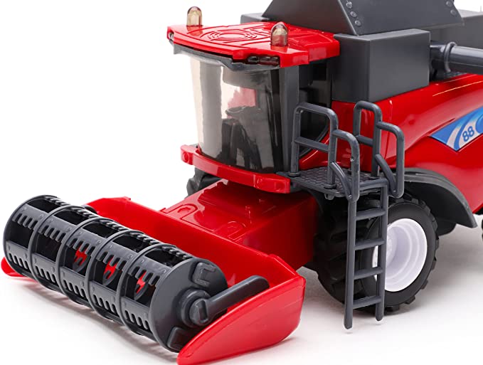 1:32 Scale Friction Powered Red Combine Harvester - Farm Toys - Size ...