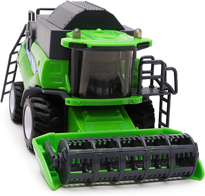 1:32 Scale Friction Powered Green Combine Harvester - Farm Toys - Size ...