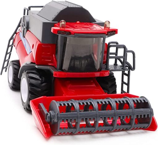 1:32 Scale Friction Powered Red Combine Harvester - Farm Toys - Size ...