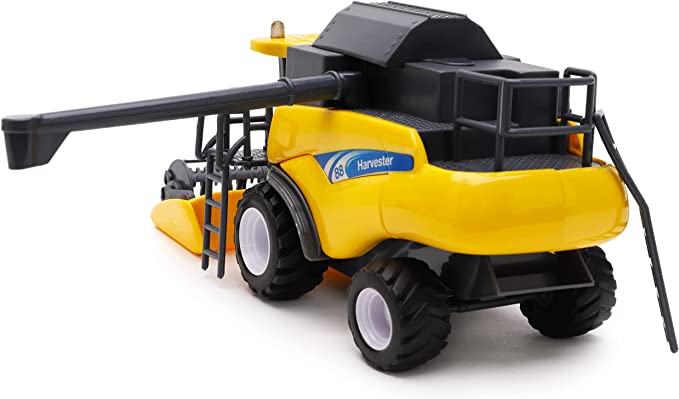 1:32 Scale Friction Powered Yellow Combine Harvester - Farm Toys - Size ...