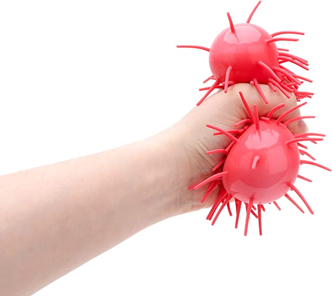 Pack Of 2 - 10cm Squeezee Goo Novelty Fuzzy Balls – 3 Colours Available ...