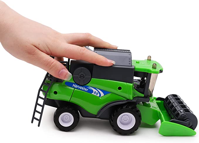1:32 Scale Friction Powered Green Combine Harvester - Farm Toys - Size ...