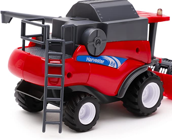 1:32 Scale Friction Powered Red Combine Harvester - Farm Toys - Size ...