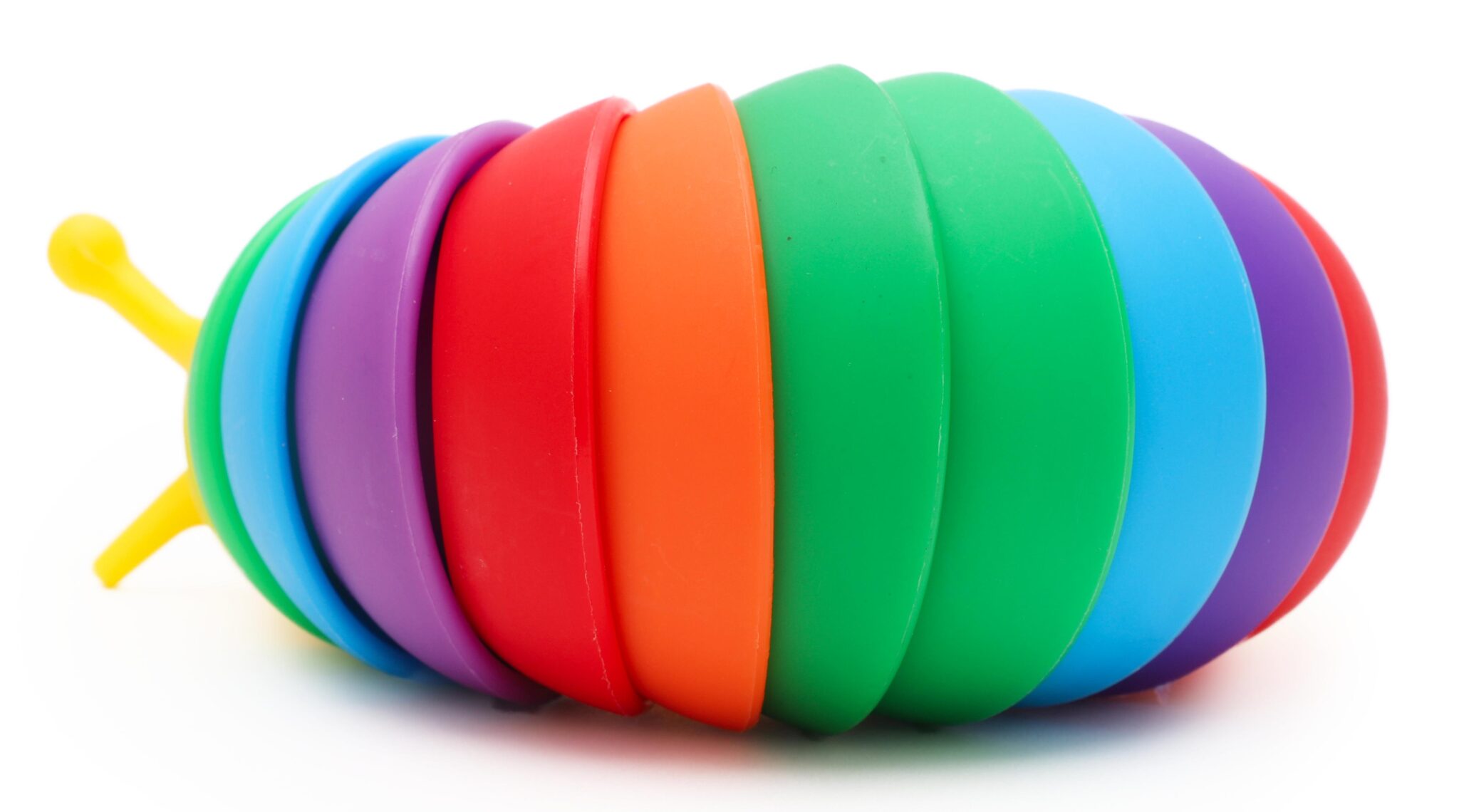 Rainbow Coloured Fidgety Noisy Slug - Sensory Fidget Toys - Size 19cm ...