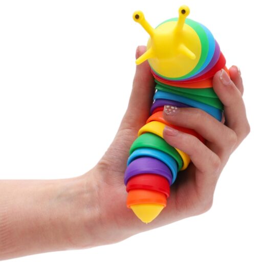 Rainbow Coloured Fidgety Noisy Slug - Sensory Fidget Toys - Size 19cm ...